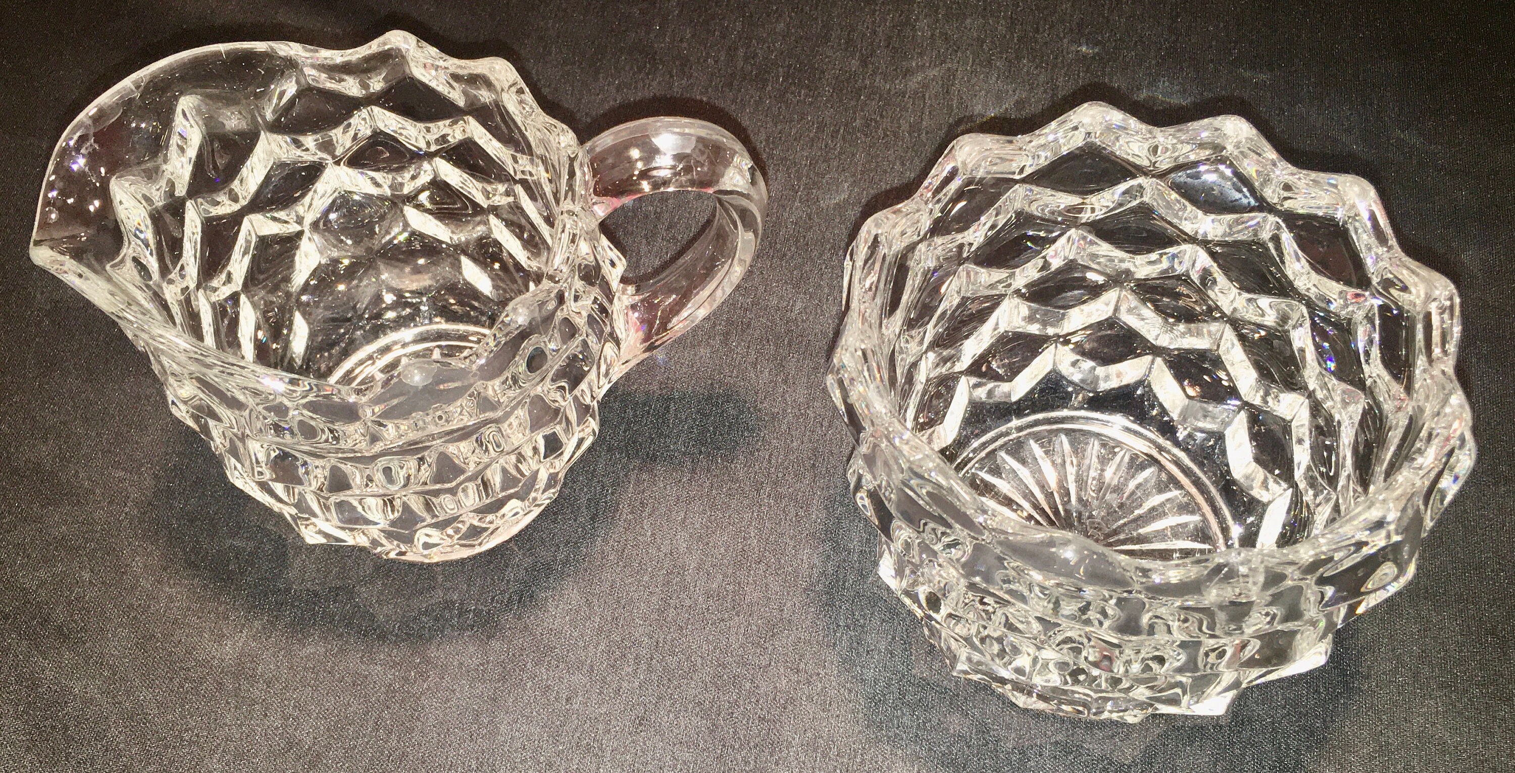 Vintage 1940's Fostoria American Glass "large" Sugar & Creamer Set - Etsy