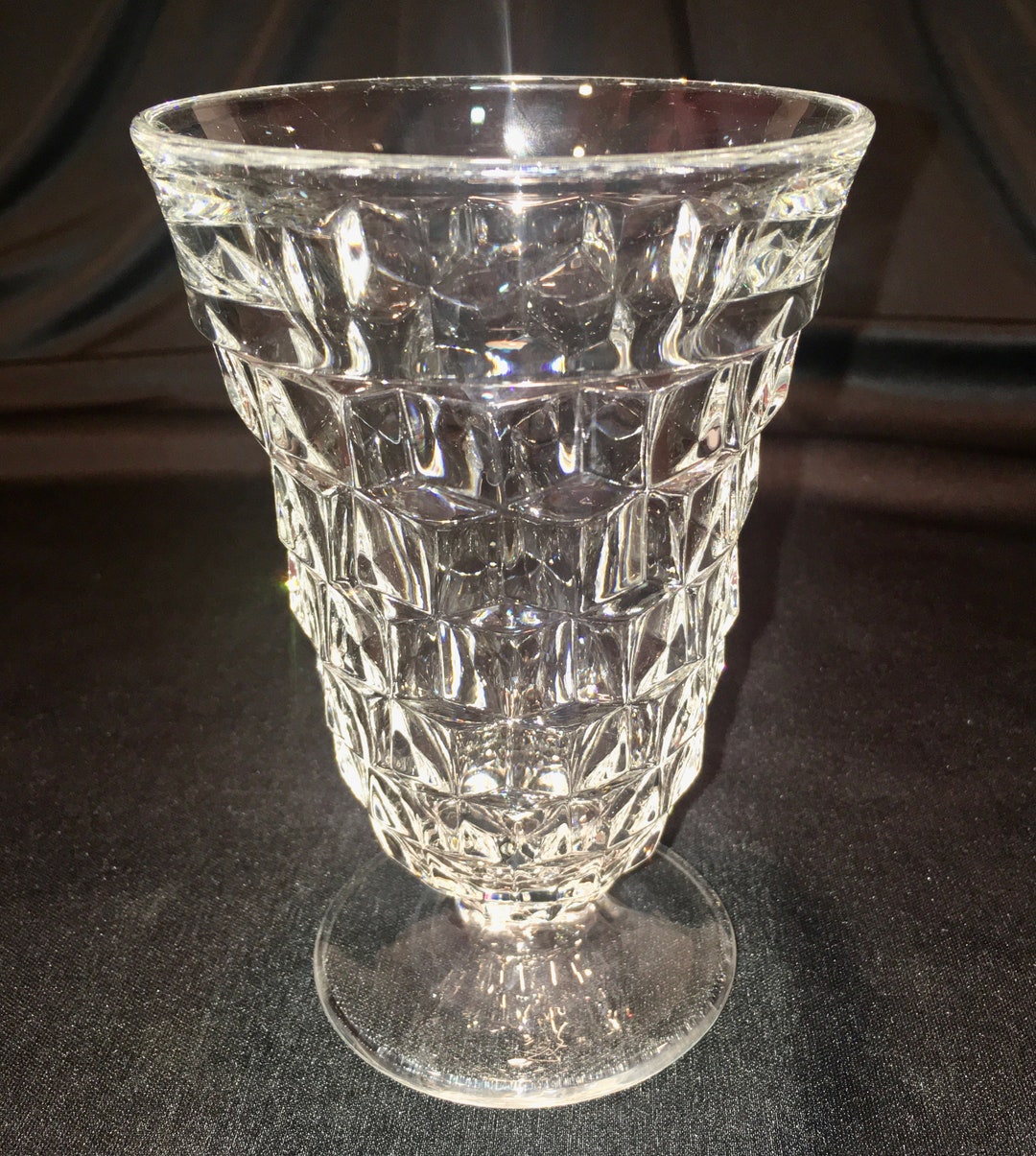 Vintage 1940's Fostoria American Glass Footed Goblets - Etsy
