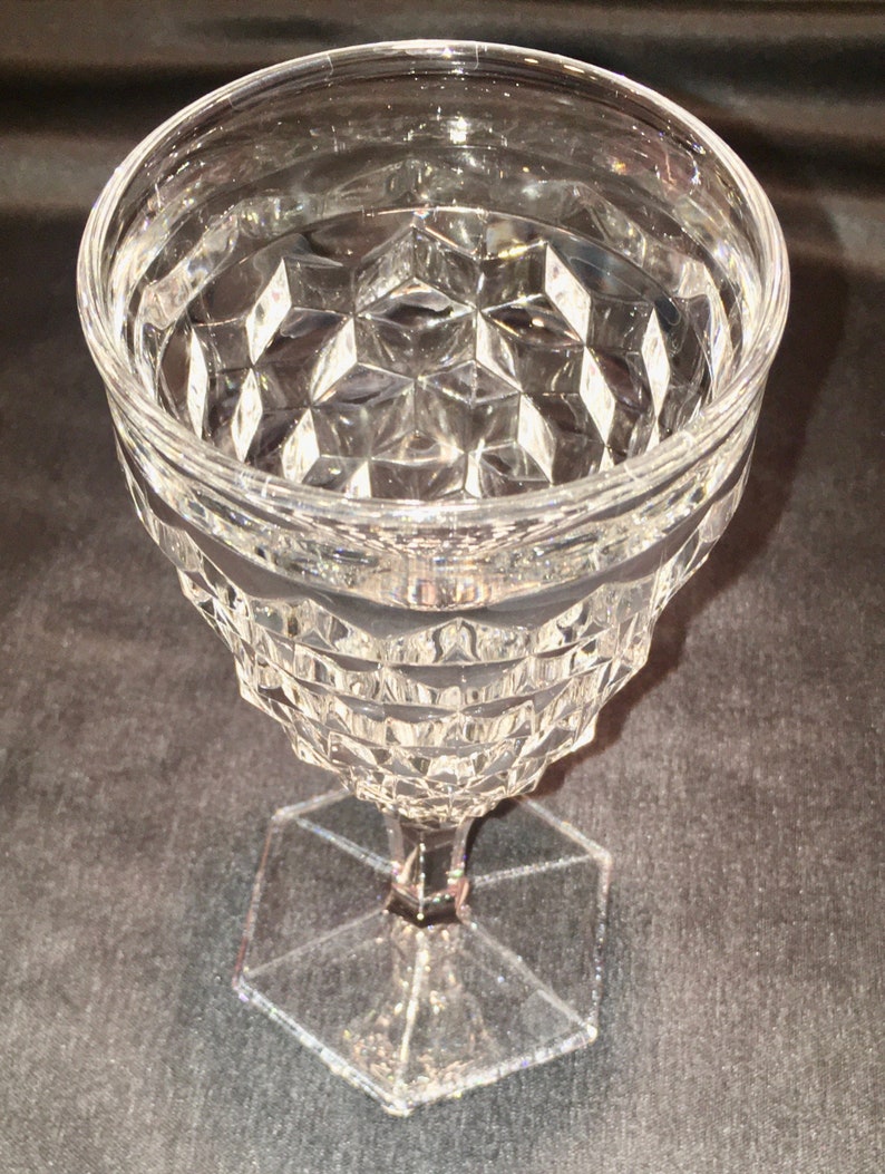 Vintage 1940's Fostoria American Glass Goblet Hex Base Glasses - Etsy