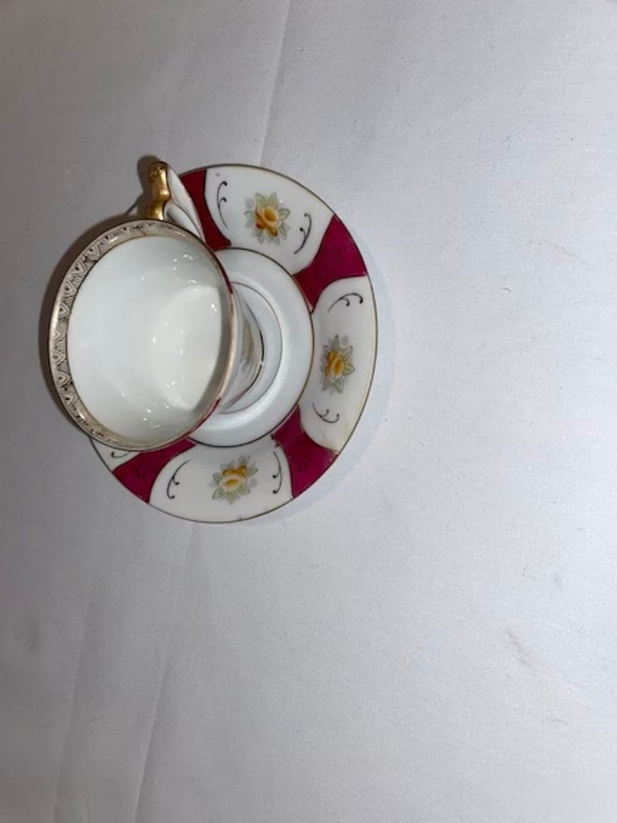 Hand Painted Ucagco China Demitasse Tea Cup and Saucer Set Made in ...
