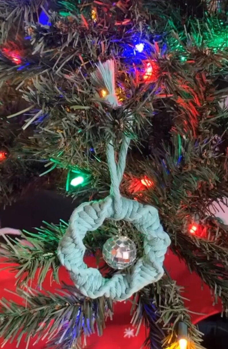 Macrame Disco Ball Wreath Ornaments - Etsy