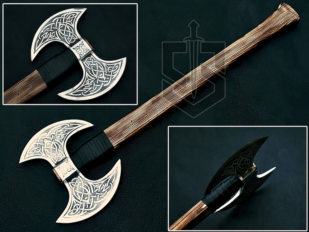 Custom Handmade Forged Axe With Leather Sheath ,viking Axe,forged Axe ...
