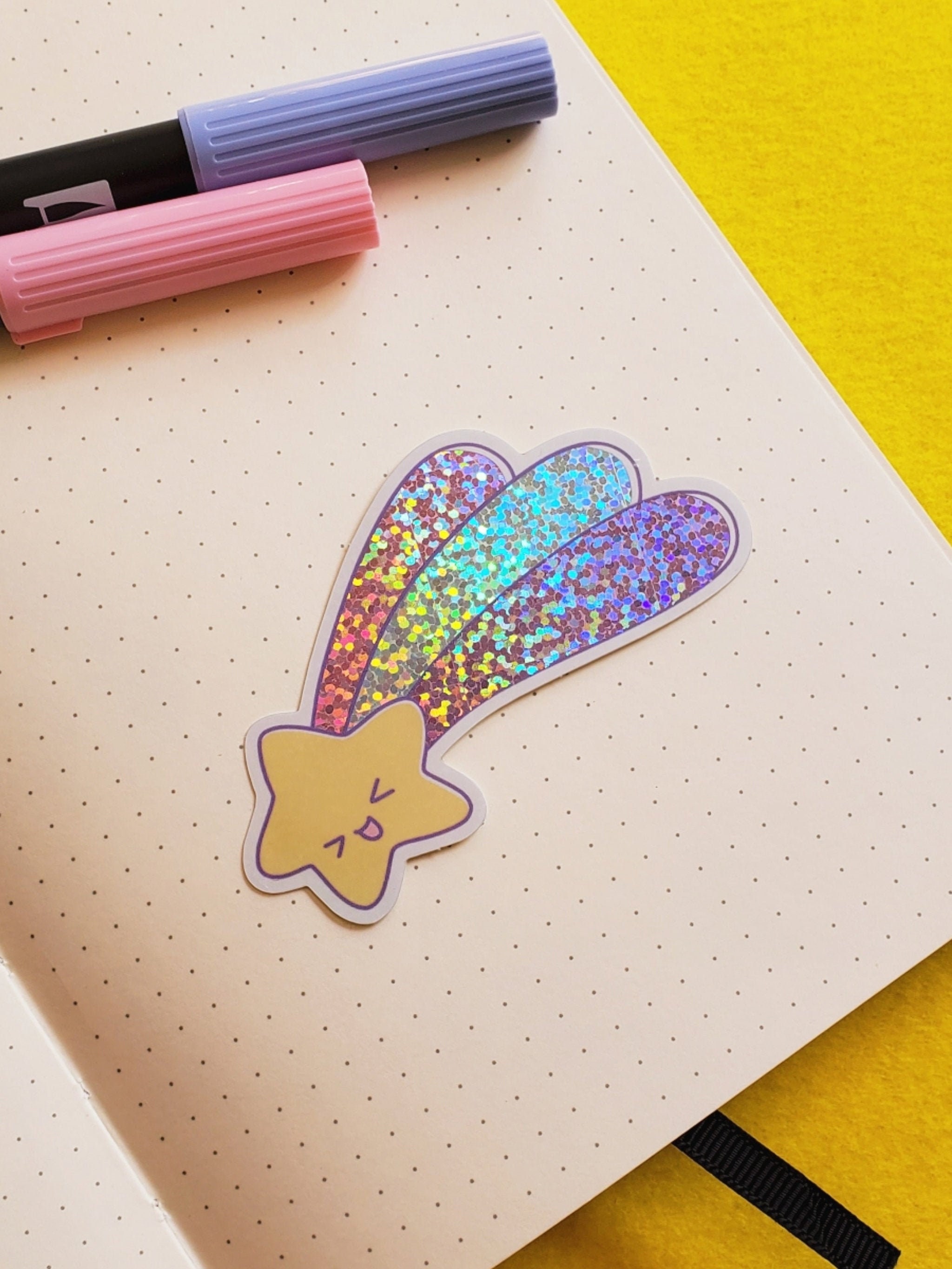 Glitter Shooting Star Sticker | Cute Stickers | Cute Stationery ...