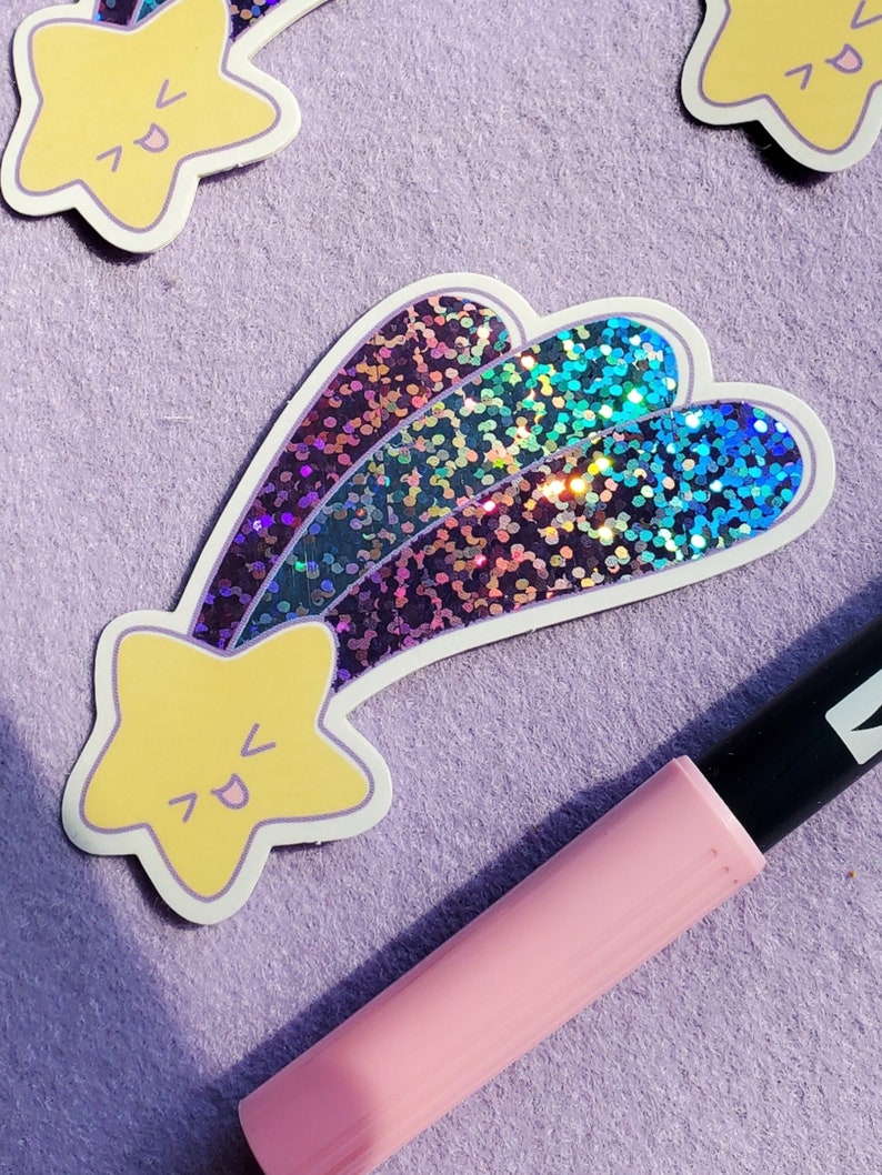 Glitter Shooting Star Sticker | Cute Stickers | Cute Stationery ...
