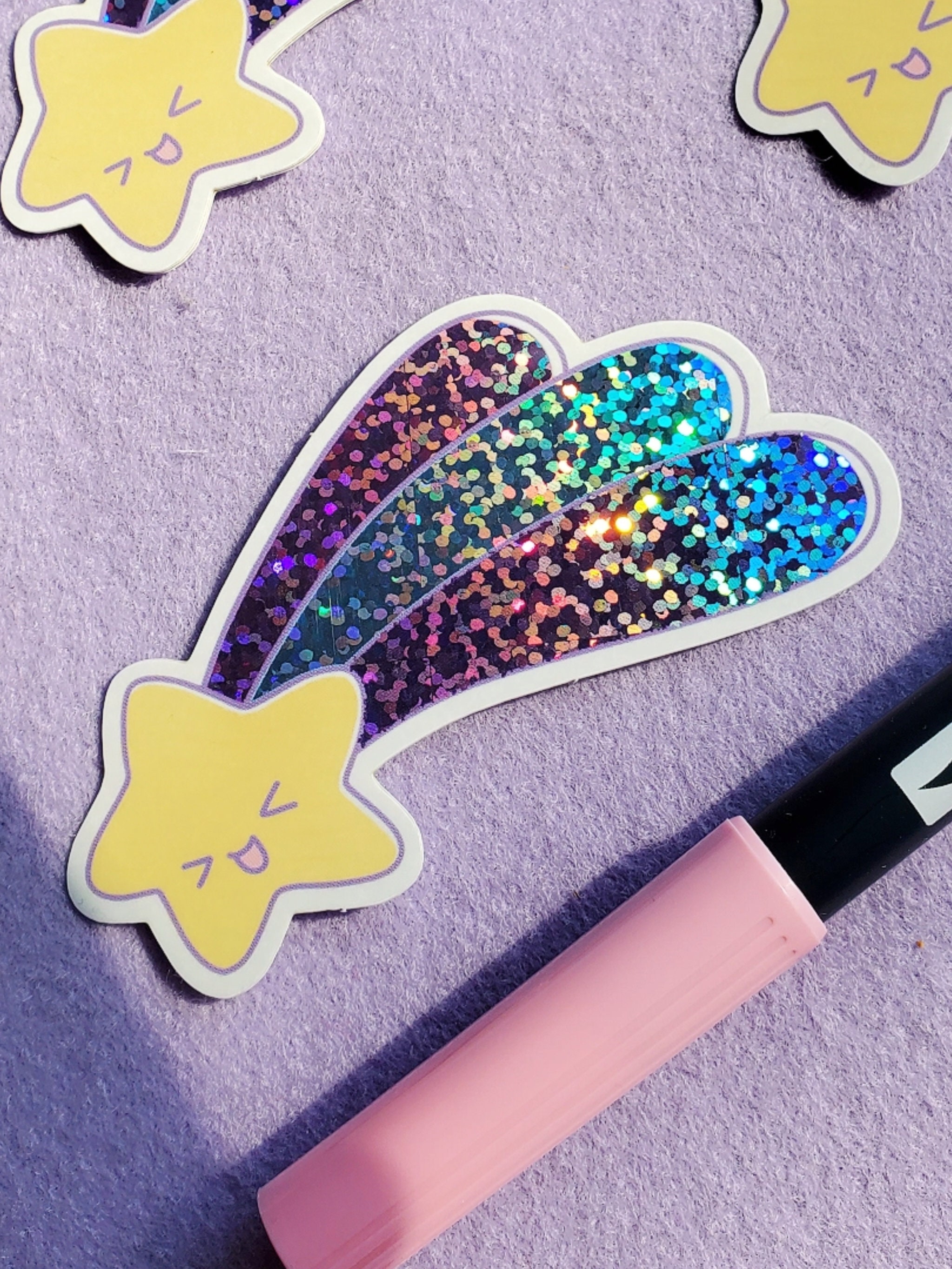 Glitter Shooting Star Sticker | Cute Stickers | Cute Stationery ...