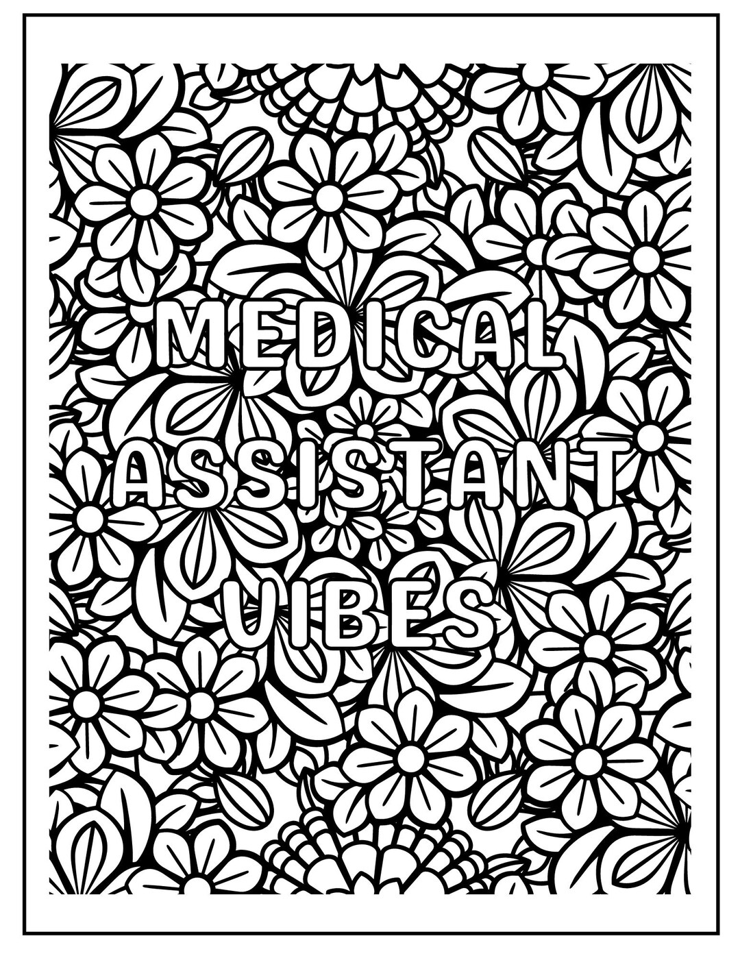Medical Assistant Vibes Coloring Page - Etsy