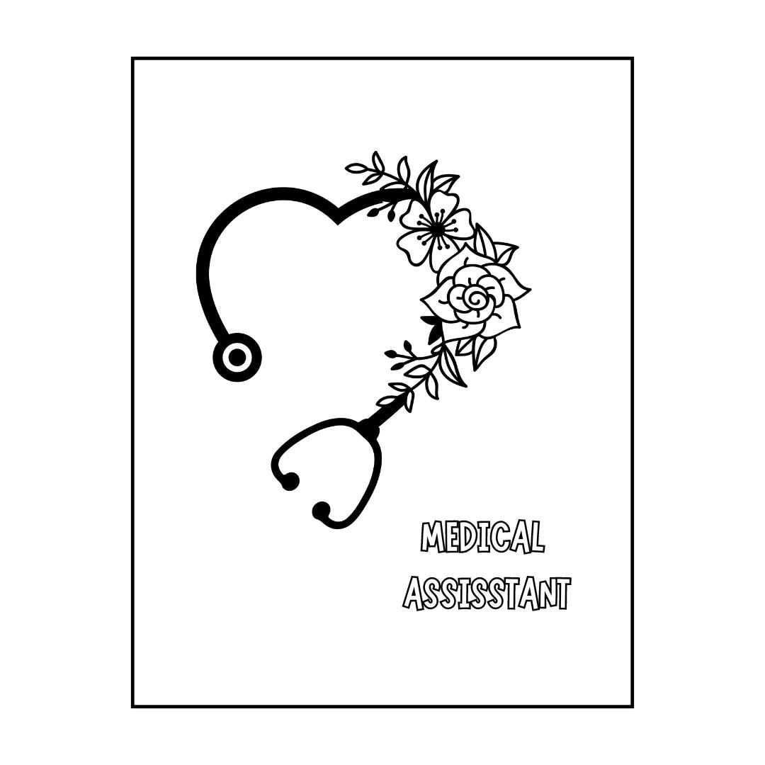 Flower Medical Assistant Coloring Page - Etsy