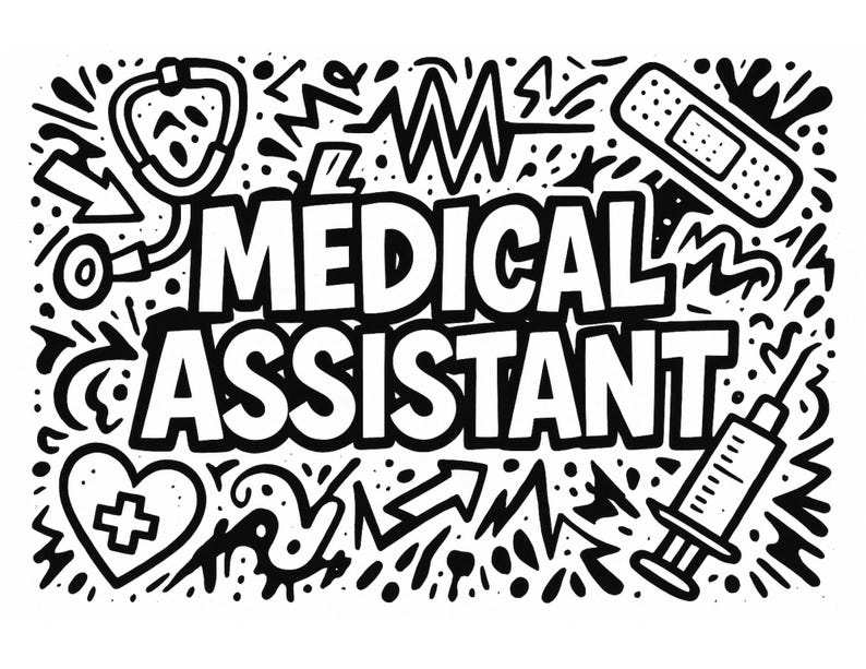 Medical Assistant Graffiti Art Coloring Page - Etsy