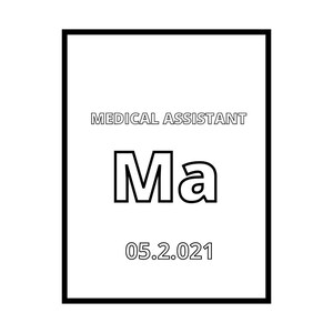 Medical Assistant Periodic Table Coloring Page - Etsy