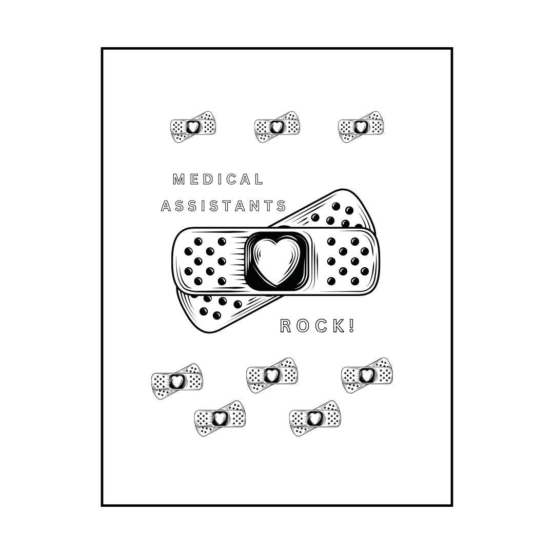 Medical Assistant Rock Coloring Page - Etsy