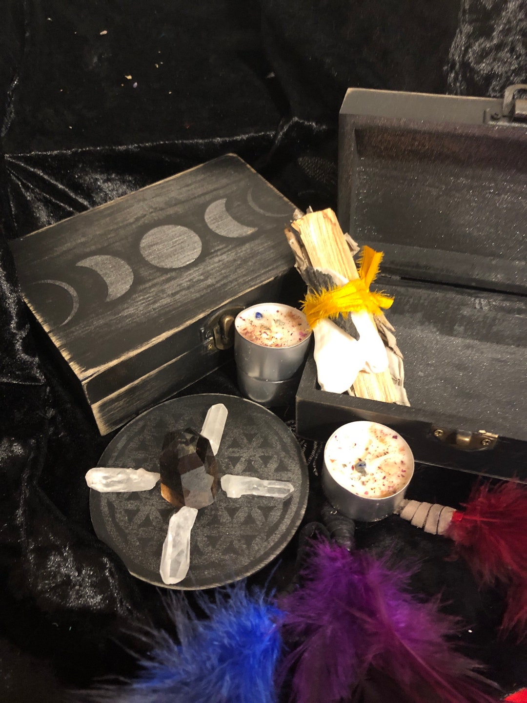 Eclipse Moon Phase Box Crystal Grid Manifestation Box Wishing Box GIFT ...