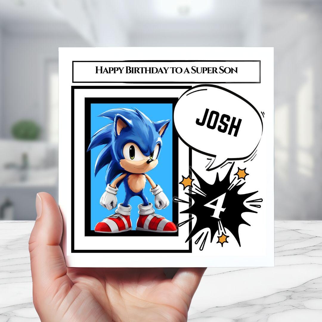 Sonic the Hedgehog Comic Birthday Card, Any Age Birthday Card, for Him ...