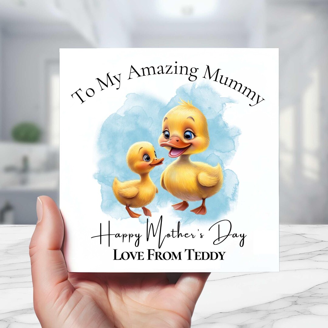 Adorable Toddler Duck Mother's Day Card, Duck Mothers Day Card, Mummy I ...