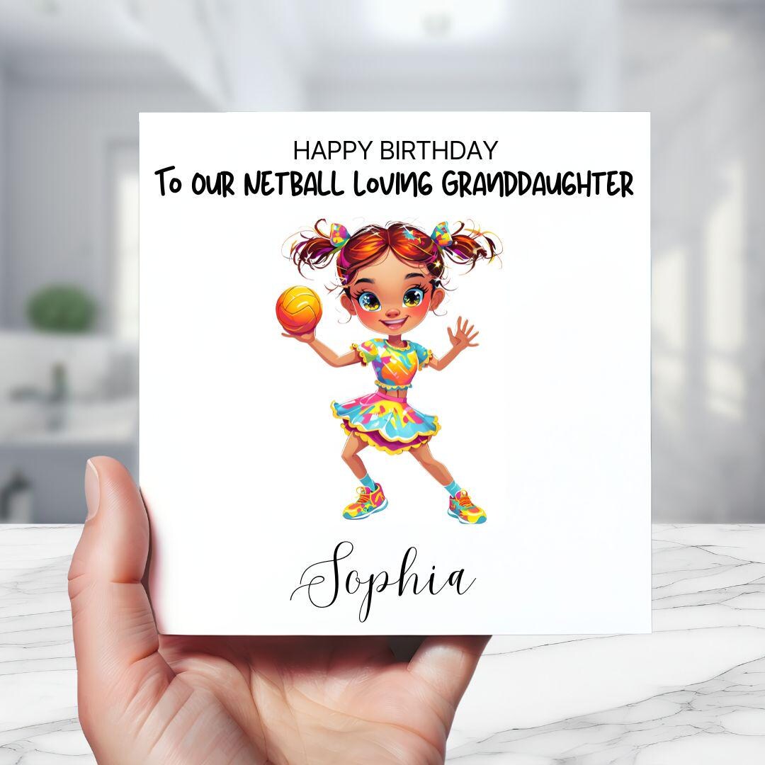 Adorable Netball Birthday Card, Netball Birthday Card, Birthday Card ...