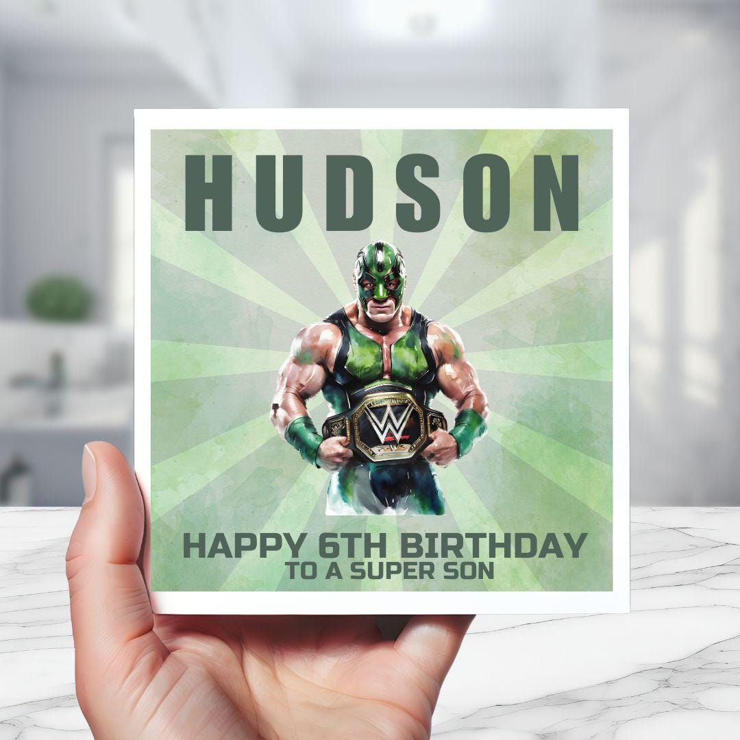 WWE Wrestling Birthday Card, Any Age Birthday Card, Any Relation for ...