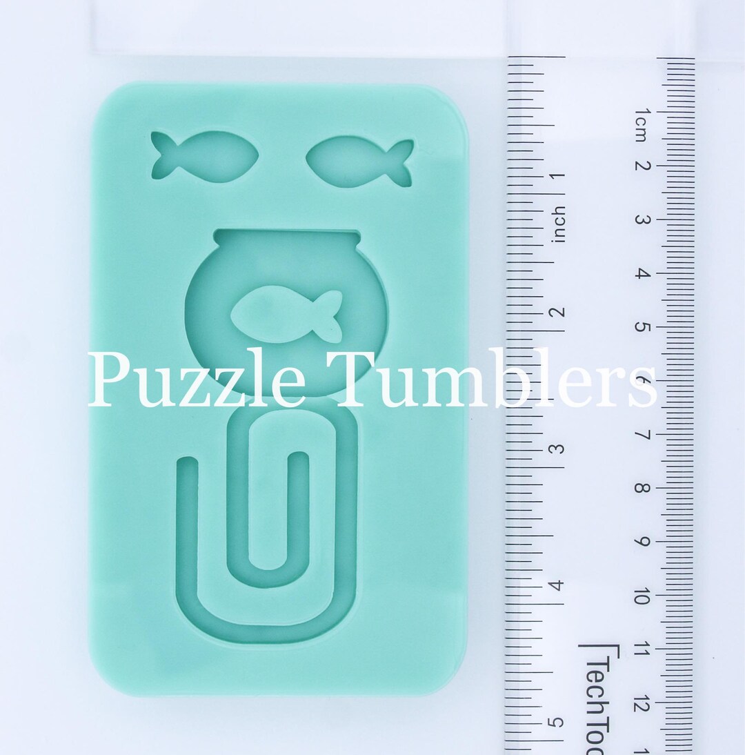 Custom 2D Fish Bowl With 2 Fish Paper Clip Bookmark Mold, Teacher ...