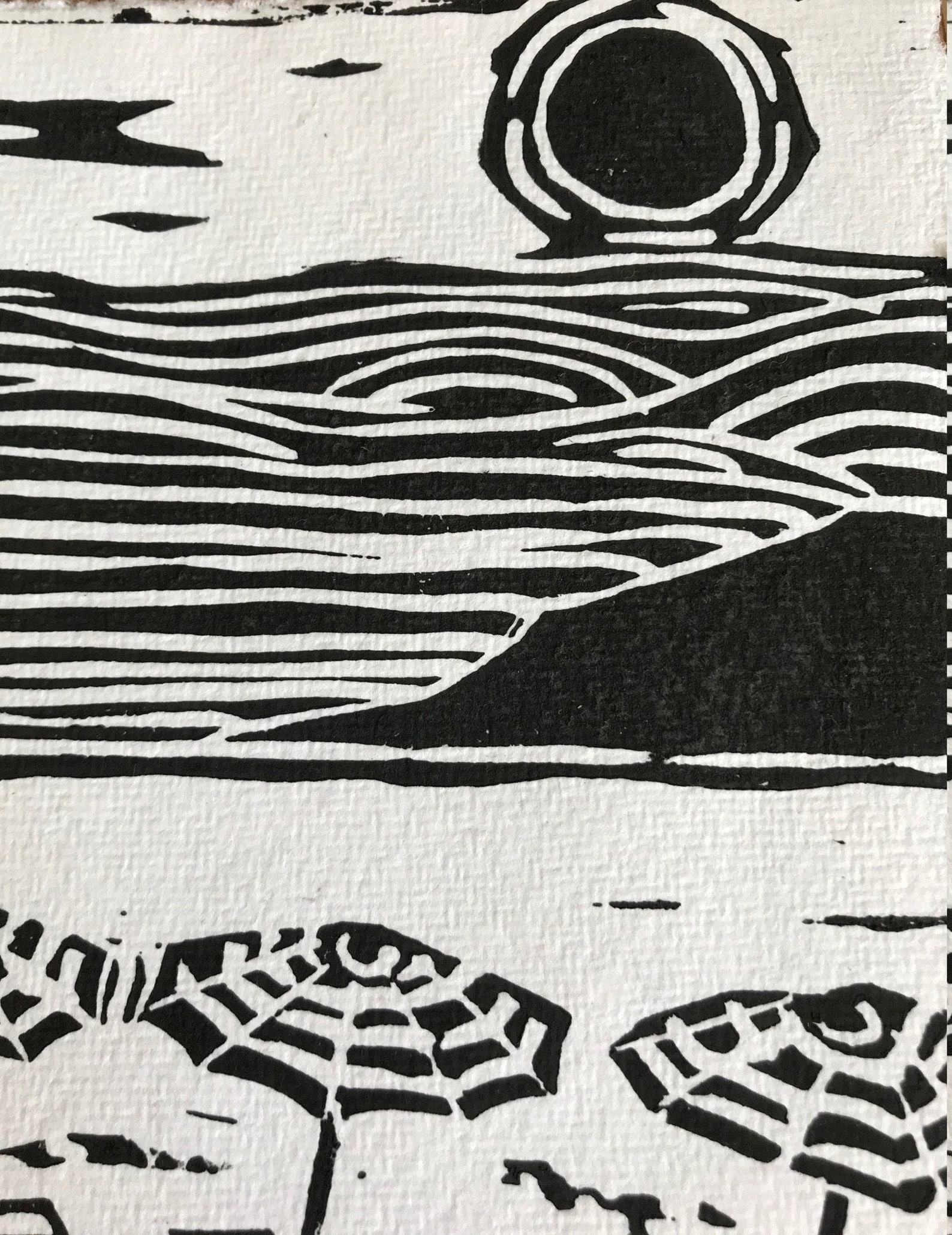 Linocut a4 beach in Italy Amalfi Coast Italia Italy | Etsy