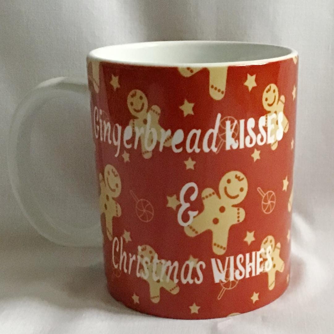Christmas Gingerbread Coffee Mug, Gingerbread Kisses and Christmas ...