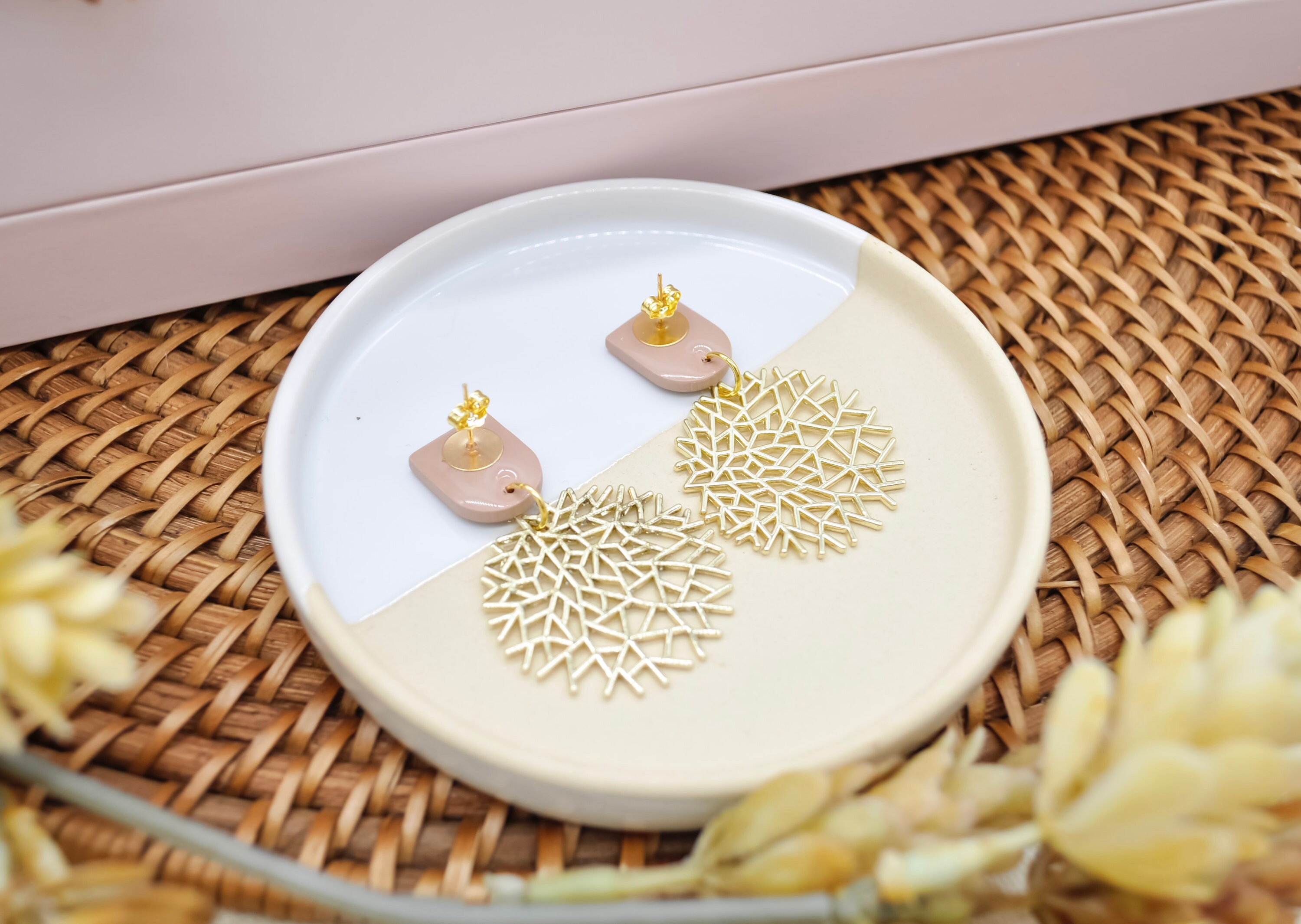 The Isla Earrings dusty Rose / Polymer Clay Earrings - Etsy