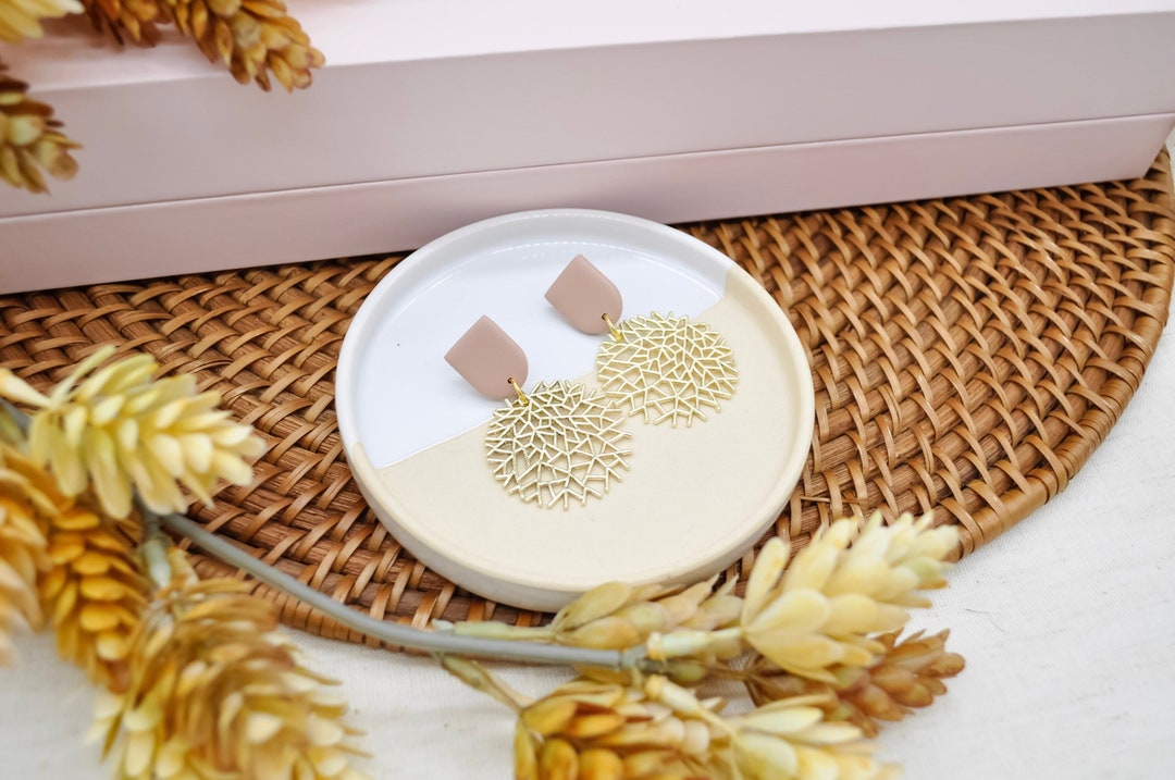 The Isla Earrings dusty Rose / Polymer Clay Earrings - Etsy