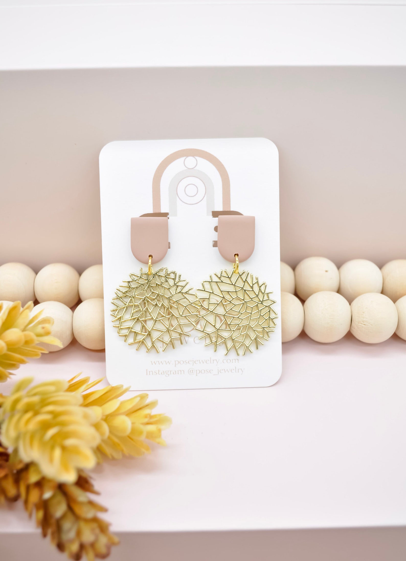 The Isla Earrings dusty Rose / Polymer Clay Earrings - Etsy