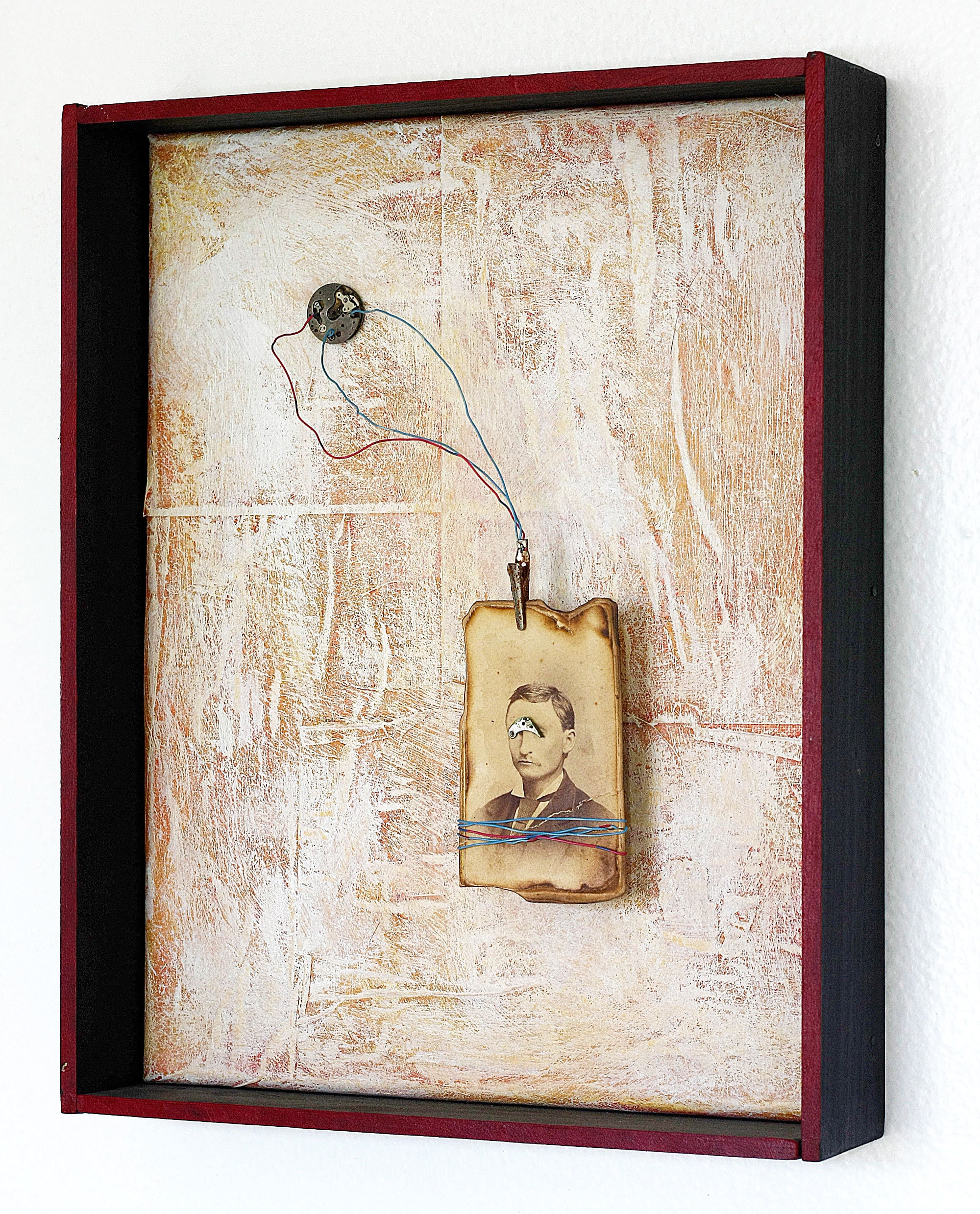Assemblage Art Box in Canvas, Mixed Media Wall Art, Recycled Assemblage ...