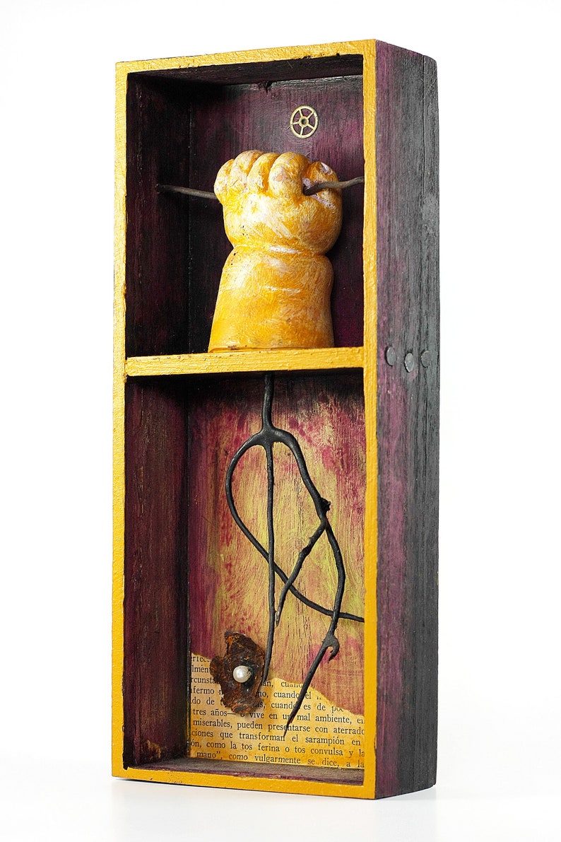 Assemblage Art Box, Shadow Box Art, Found Objects Artwork, Recycled ...