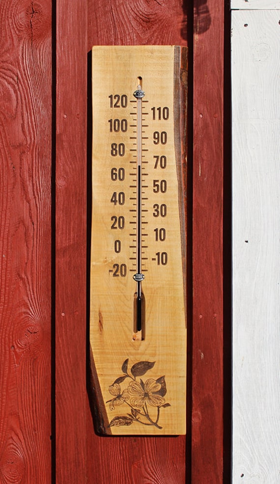 Large Outdoor Wood Thermometer | Etsy