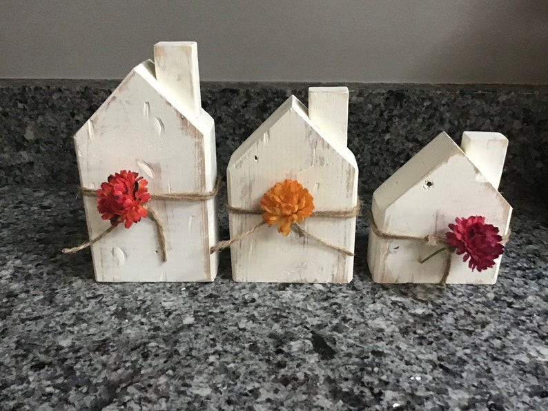 Handcrafted Rustic Wood House Set: Shabby Chic Decor - Etsy