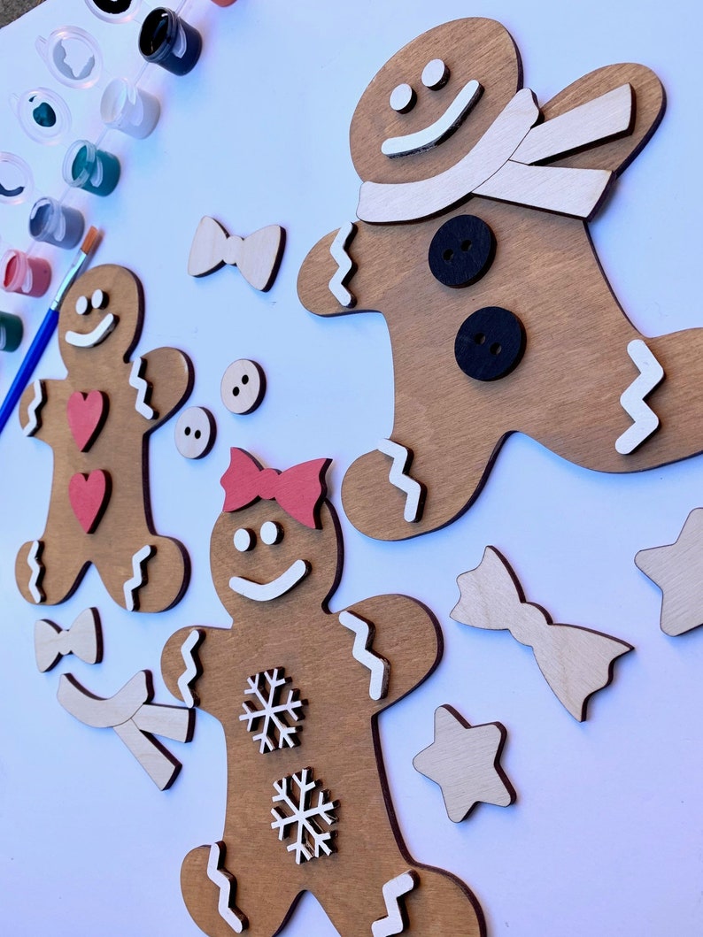 Gingerbread People Diy Paint Kit SVG/ Gingerbread Kit SVG / | Etsy