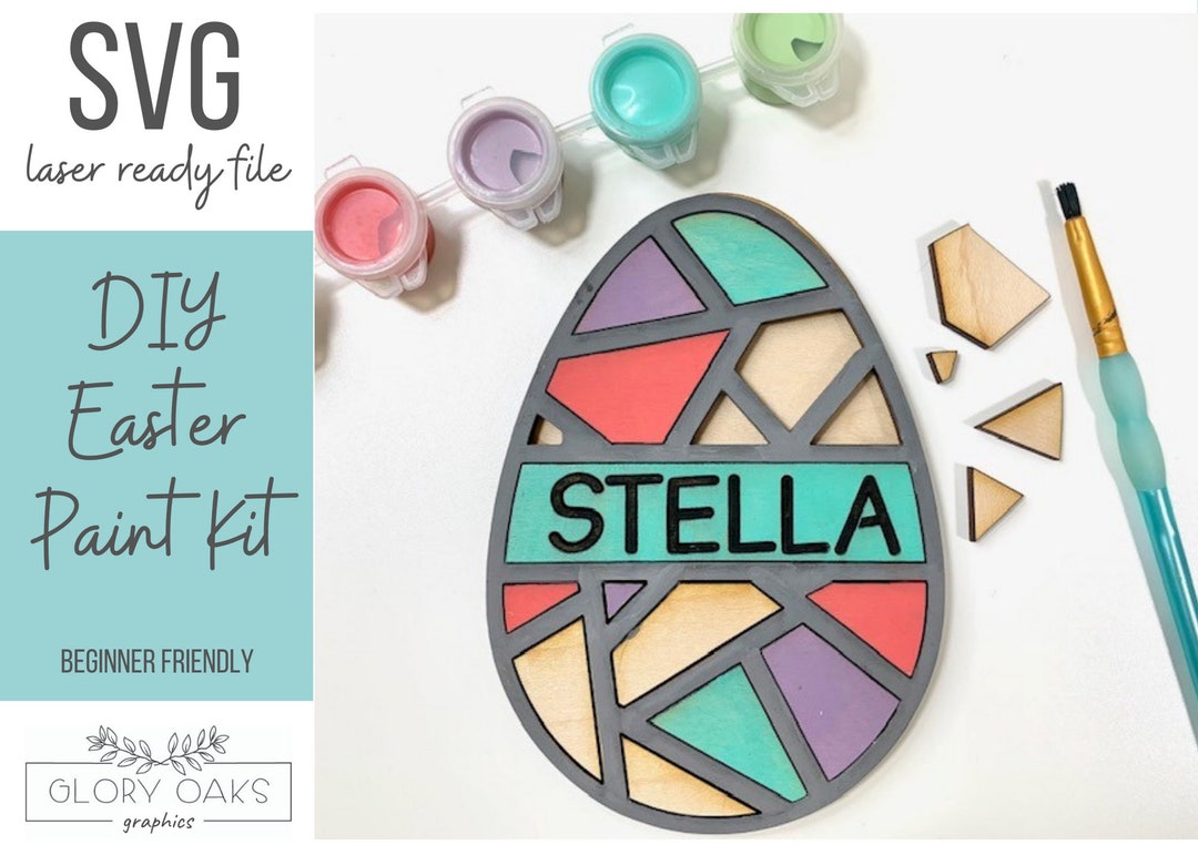 Easter Egg Paint Kit SVG / Egg Diy Svg / Easter Svg Laser File Easter ...