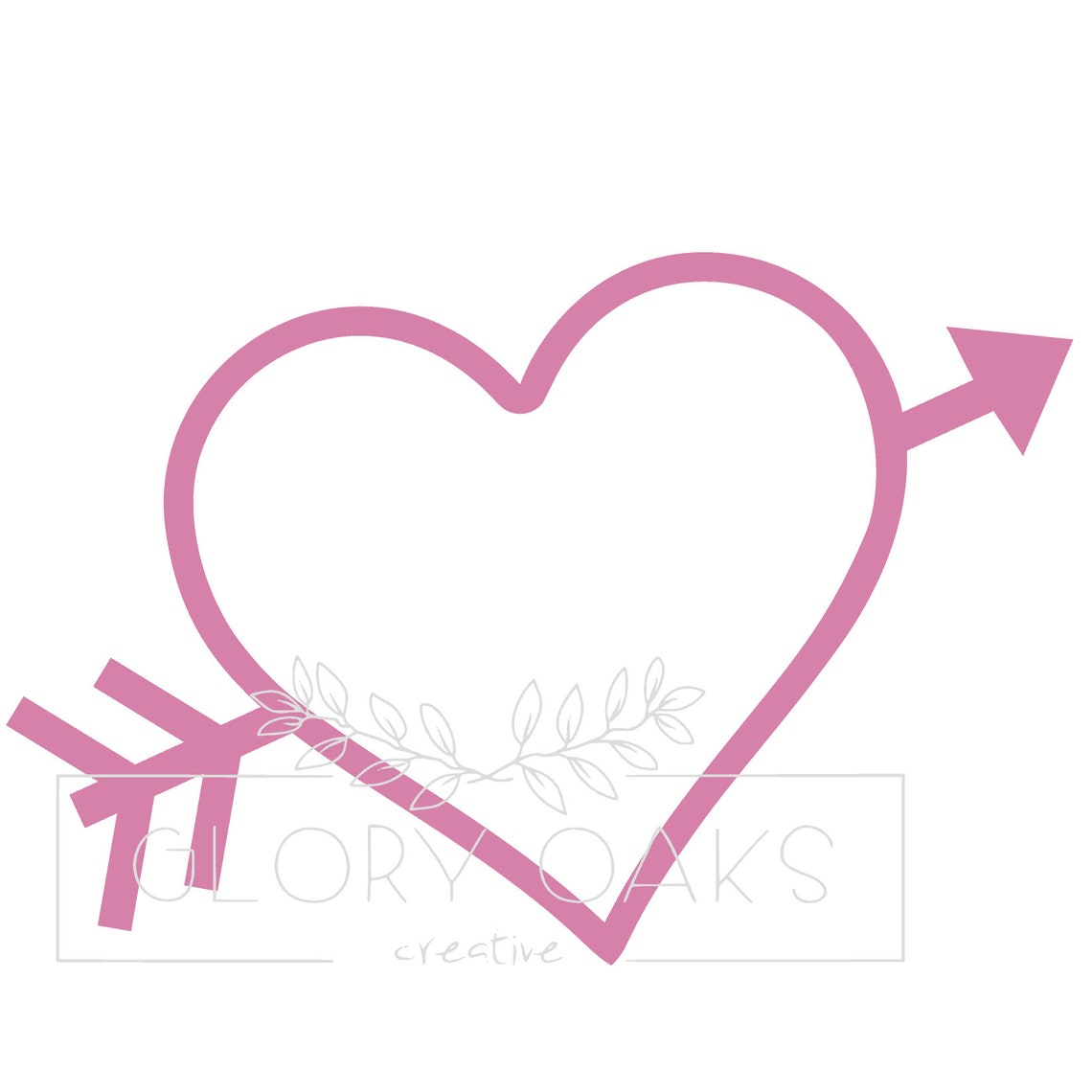Heart W Arrow Valentine SVG PDF PNG / Forever Svg Heart Svg | Etsy