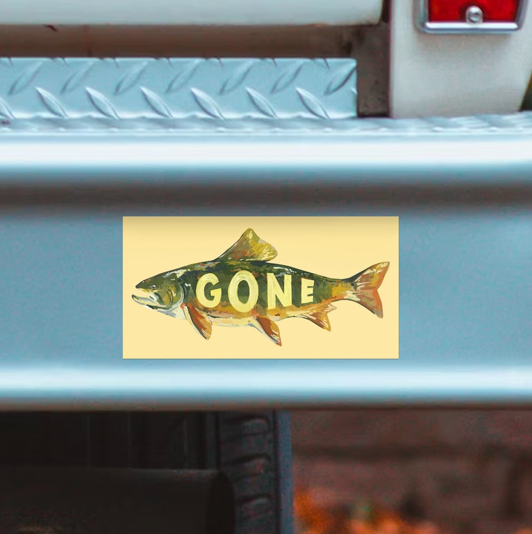 Gone Fishing Bumper Sticker, Fishing Car Decal, Fisherman Bumper ...