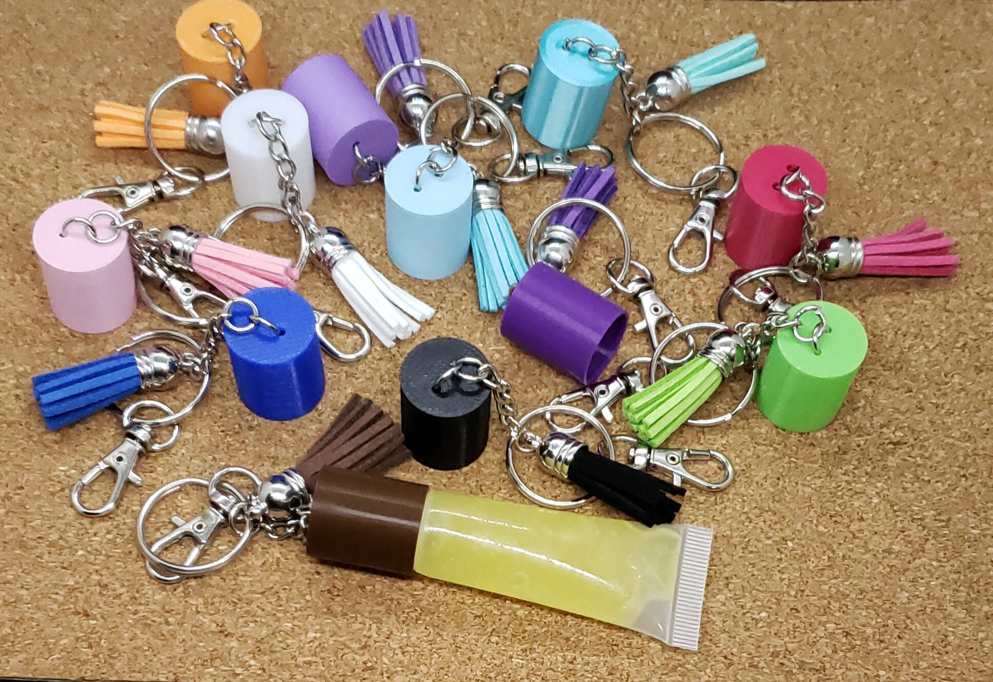 Keychain Lip Gloss Holder Cap With Tassel And Purse Zipper Etsy
