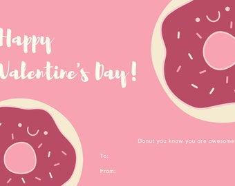 Printable Donut Forget How Awesome You Are Valentine Kids Classroom ...