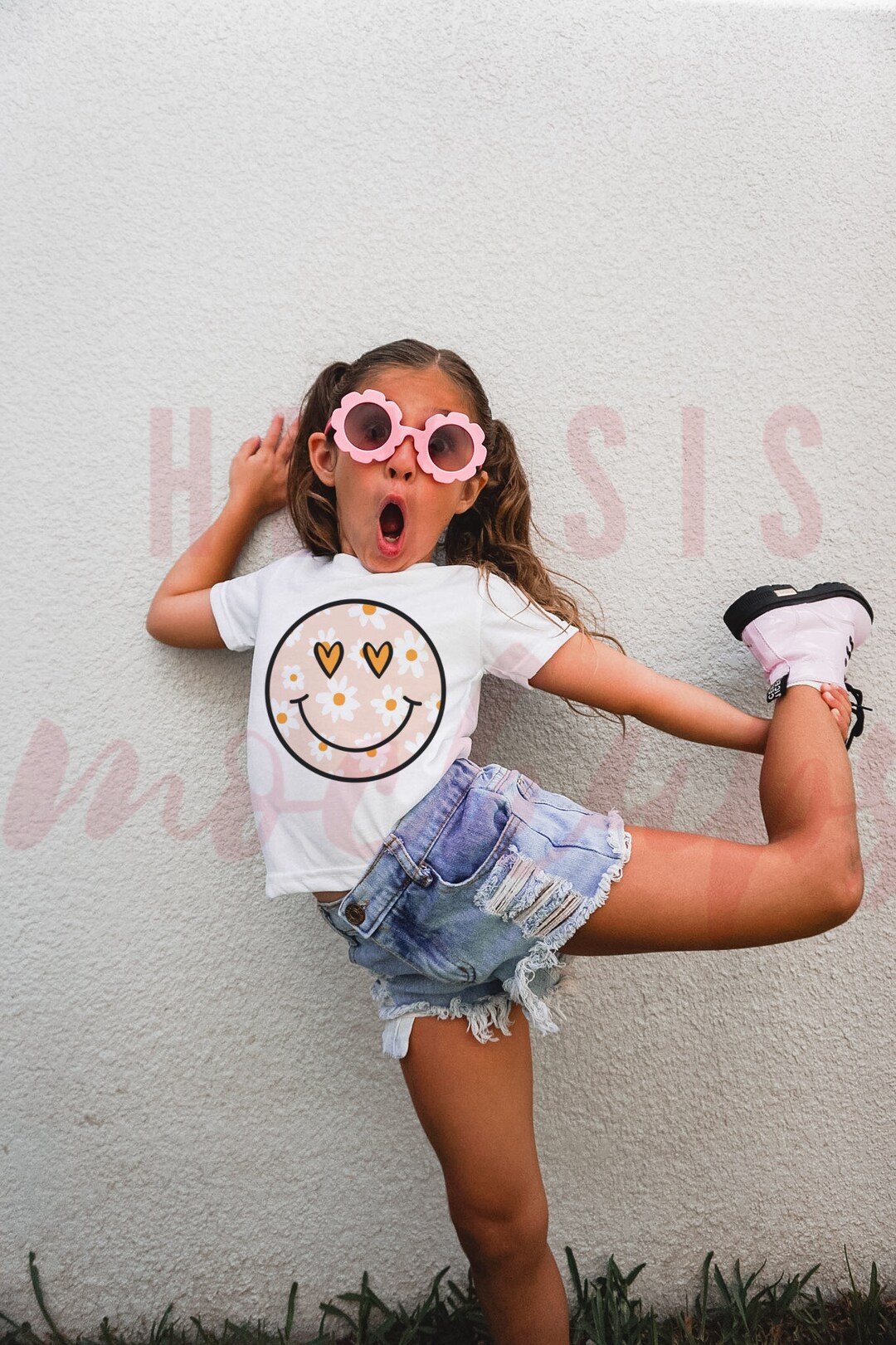 Kids White T-shirt Mockup Model Childs Boho Toddler Shirt - Etsy
