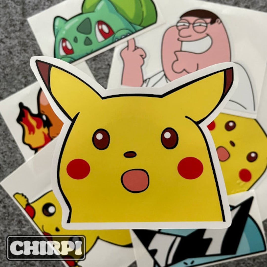 Surprised Pikachu Peeker Decal - Pokemon - Etsy