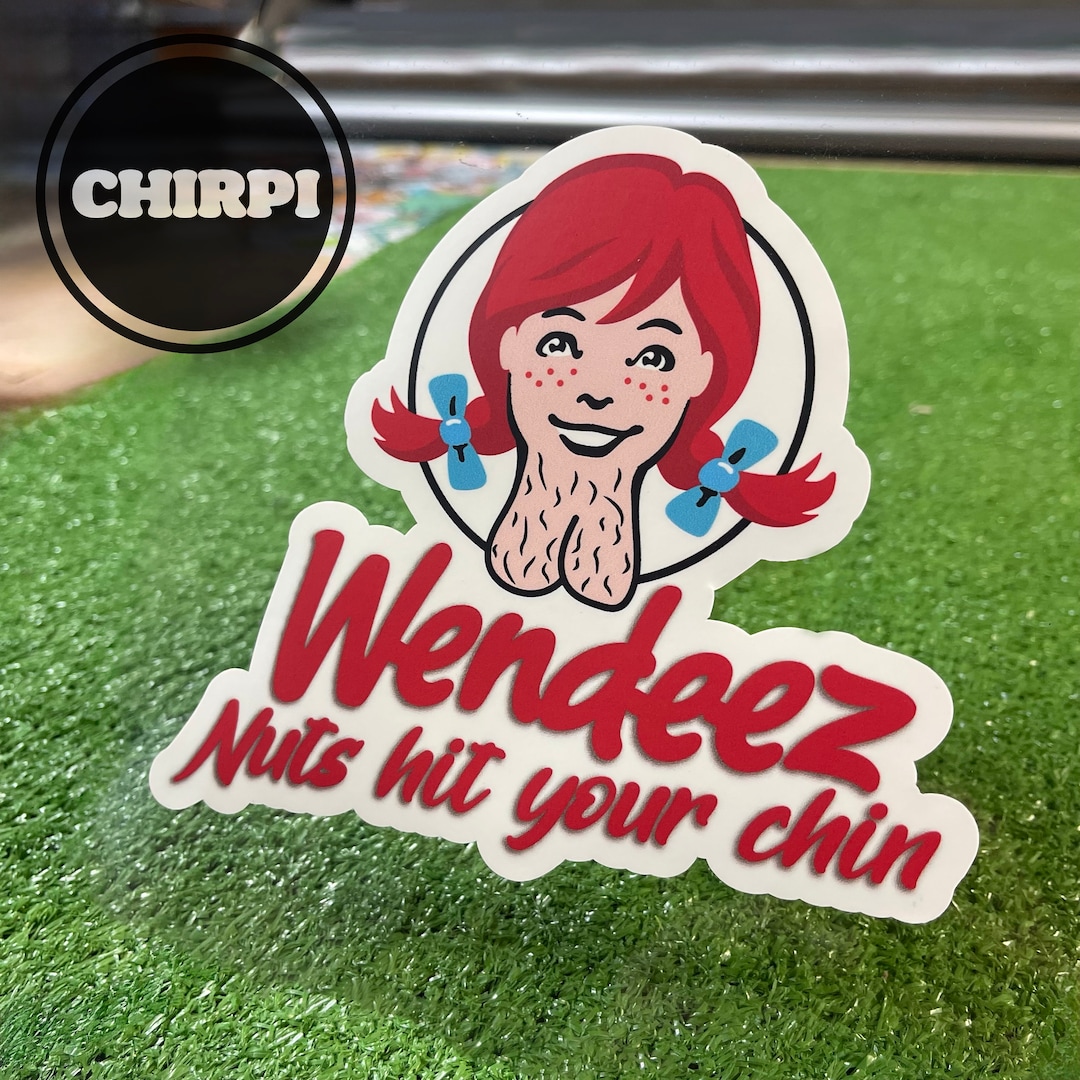 Wendeez Nuts Bumper Sticker Decal Wendys Parody Logo - Etsy