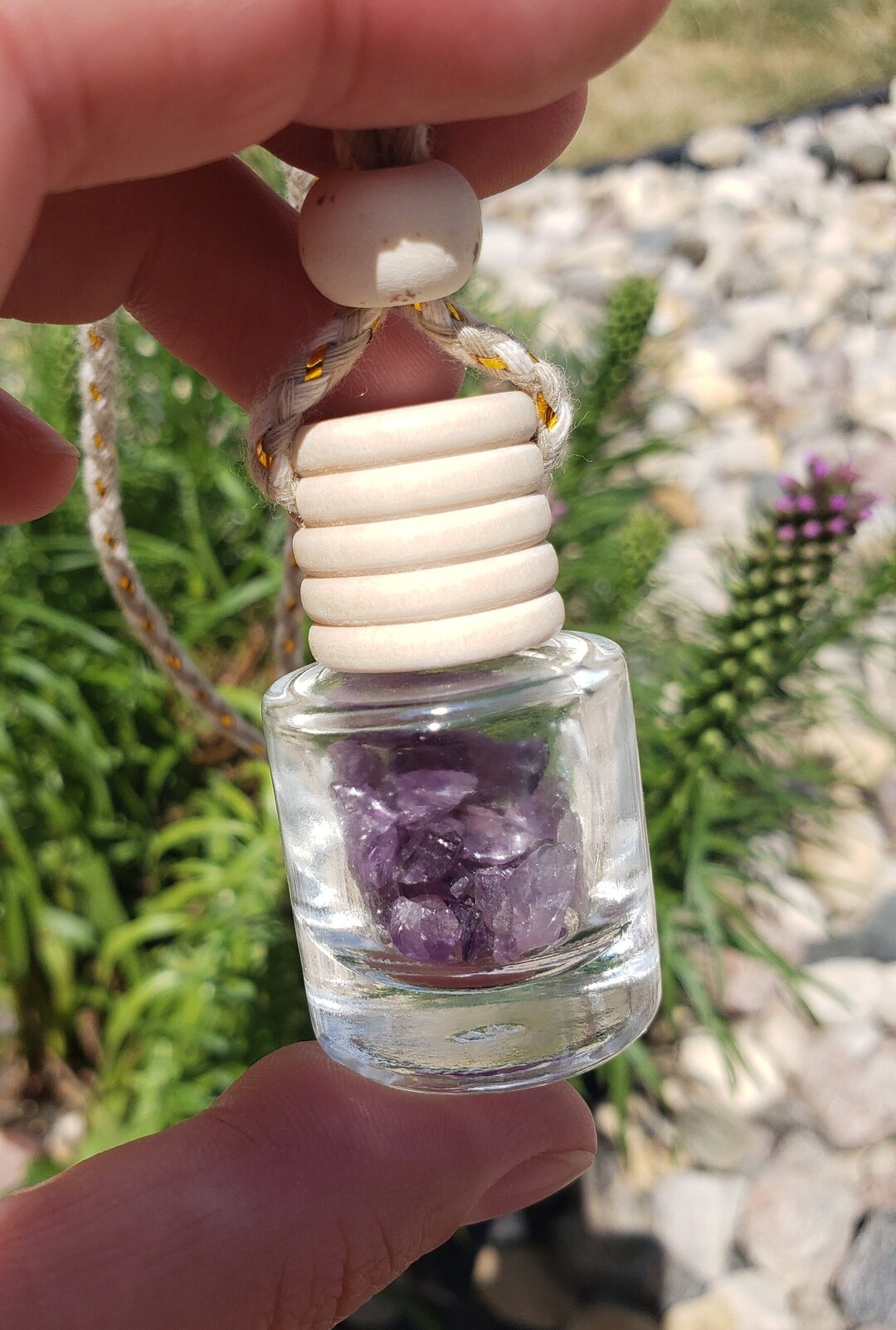 Hanging Oil Diffuser With Amethyst Crystal Chips for Frangrance or ...