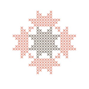 Panel Cross Stitch Quilt Blocks in Cloud From the Abloom Collection by ...