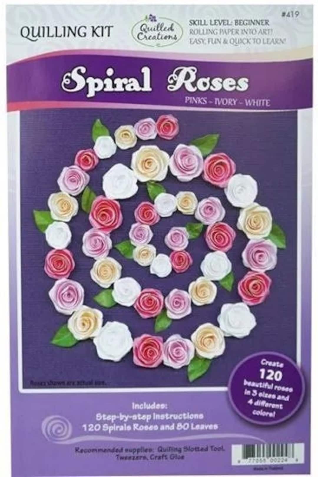 Spiral Roses Paper Quilling Kit for All Ages 120 Roses and 80 Leaves in ...