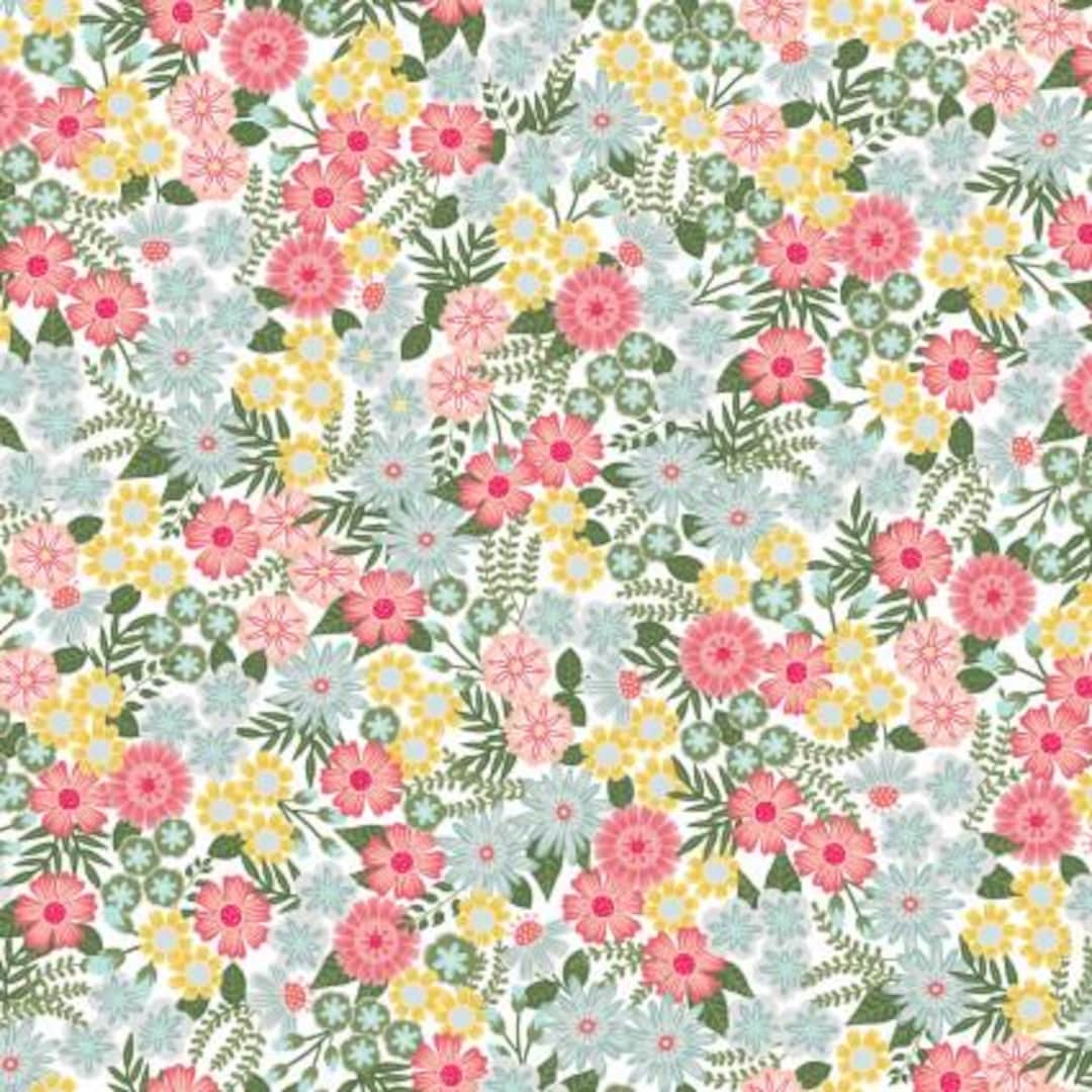 Vintage Flora Ground Cover Floral in Grey by Kimberbell for Maywood ...