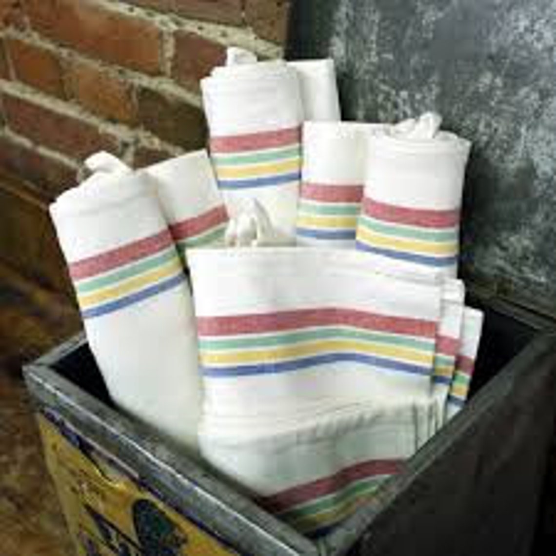 Retro Striped Dish Towels 18 X 28 Inches Set of 3 Aunt - Etsy