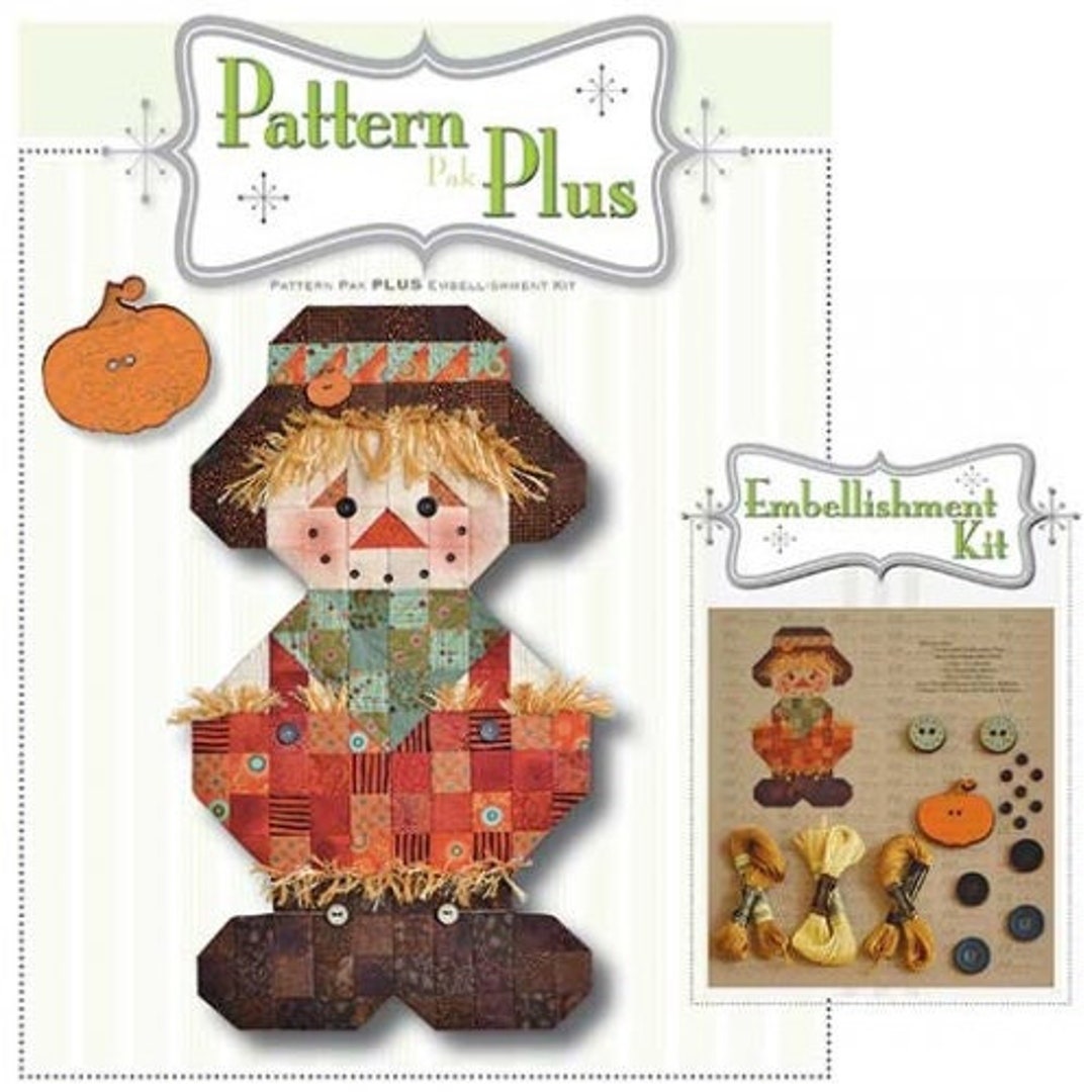 Roly Poly Scarecrow Pattern and Embellishment Kit. Festive - Etsy