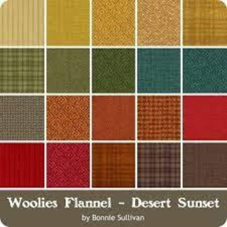 Woolies Flannel Desert Sunset Charm Pack by Bonnie Sullivan for Maywood ...