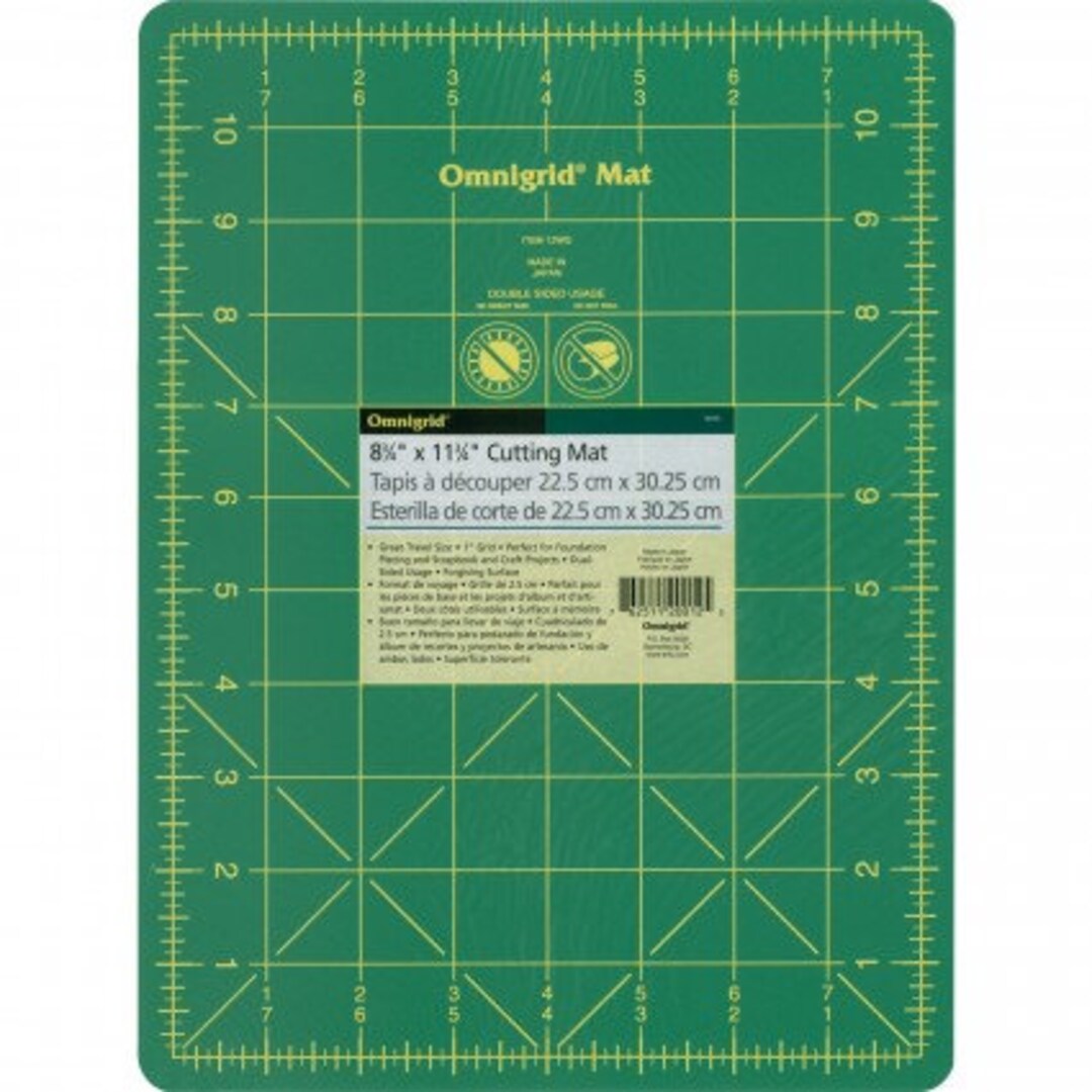 Omnigrid Cutting Mat 8 Inches by 11 Inches Green Self Healing - Etsy