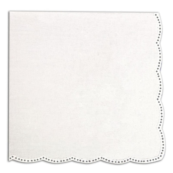 White Cotton Curved Edge Hanky Hemstitched With Holes for Attaching Tatted or Crocheted Edging Etsy