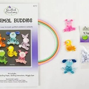 Animal Buddies Paper Quilling Kit for All Ages Includes Cat, Dog, Bunny ...
