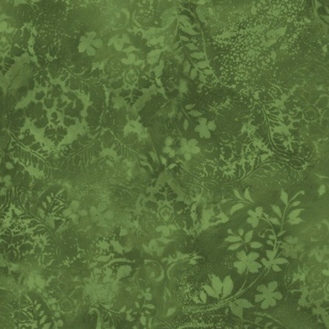 Vintage Damask 108" Wide Quilt Backing Fabric in Green by Maywood ...