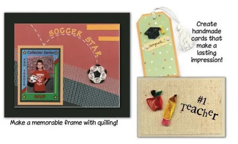 School Spirit Paper Quilling Kit Includes Apple, Scroll and Cap, Music ...